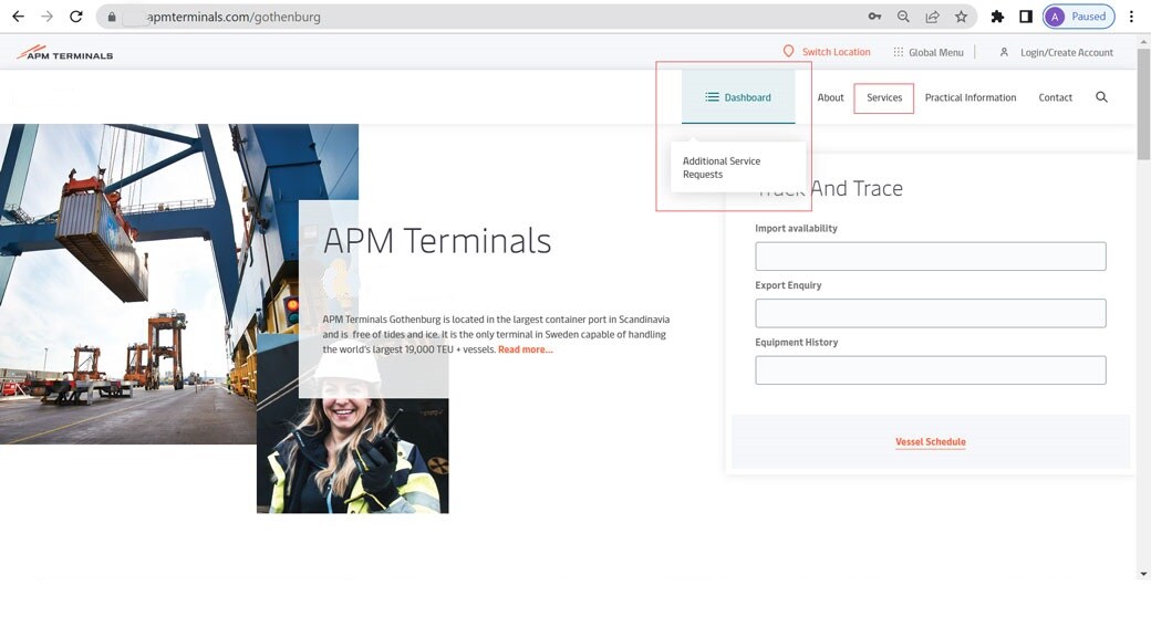 Additional Service Requests - APM Terminals